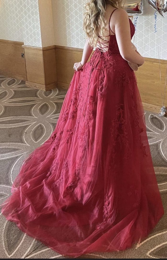 Sleeveless Red Prom Dress - Prom UK Reloved